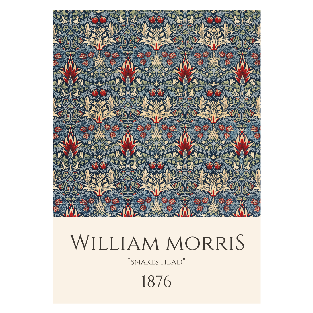 Kunstplakat - William Morris "Snakes Head"